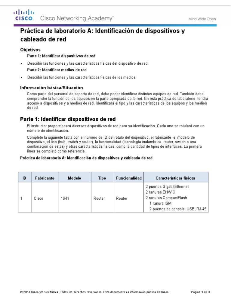 4.1.2.4 Lab - Identifying Network Devices and Cabling | PDF | Enrutador ...