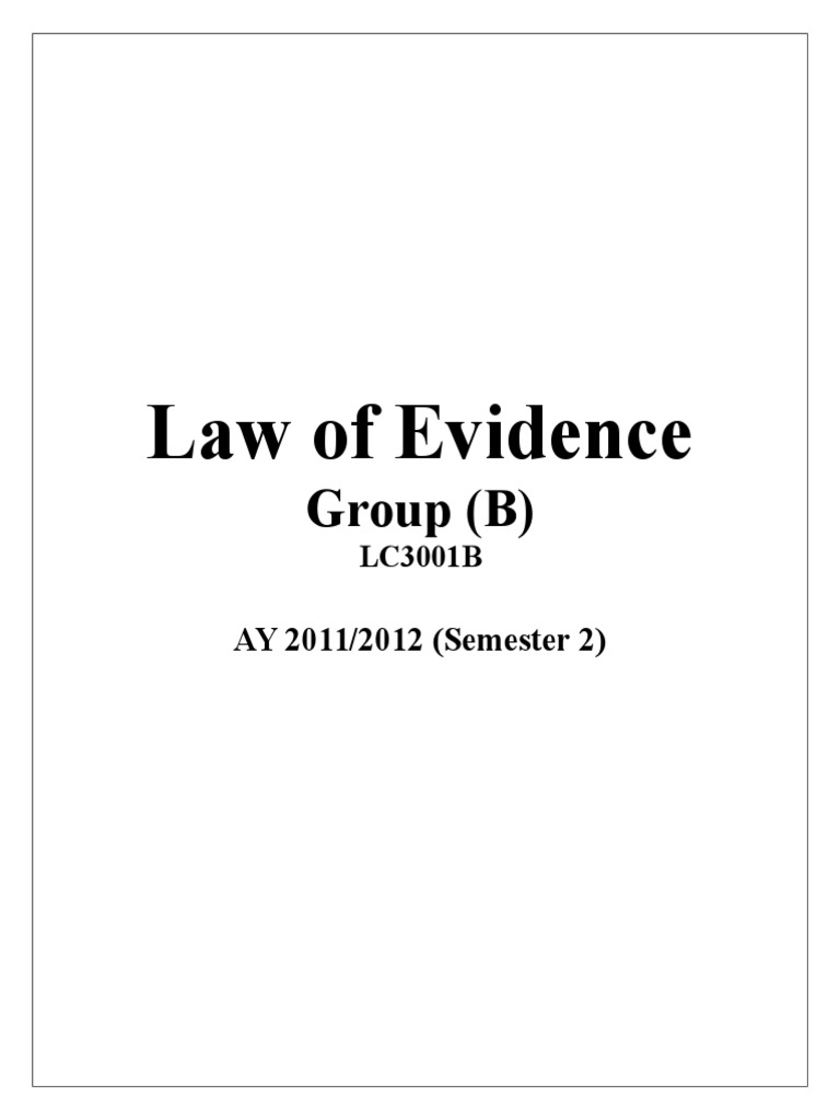Analysis of Key Concepts and Standards of Proof Under the Singapore ...