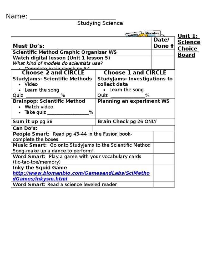 Studying Science Unit 1 | PDF