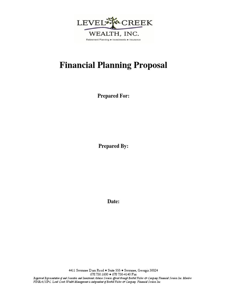 Financial Planning Proposal | PDF | Pension | Financial Adviser
