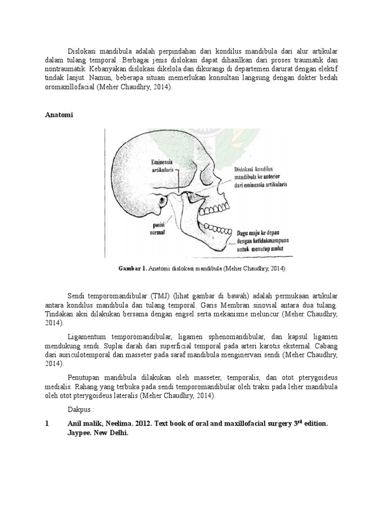 Dislokasi Mandibula dan TMJ | PDF