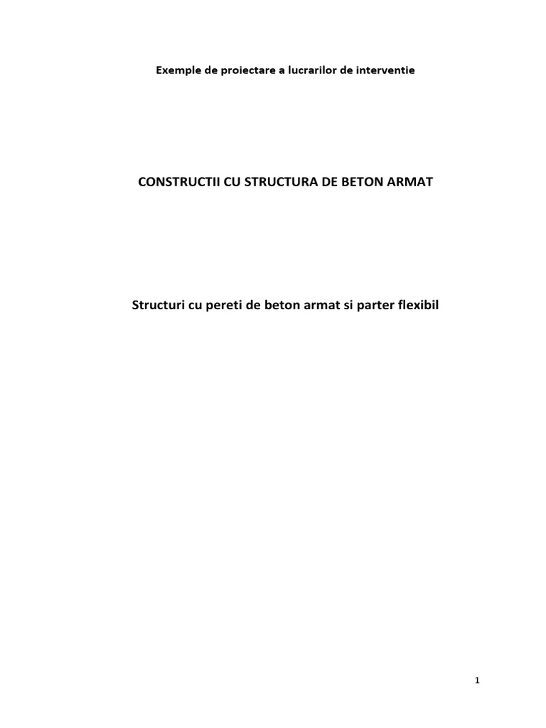 Structuri Cu Pereti de Beton Armat Si Parter Flexibil PDF | PDF