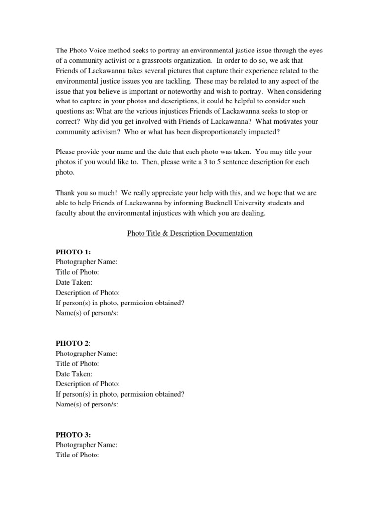 Photo Voice Template | PDF | Public Sphere