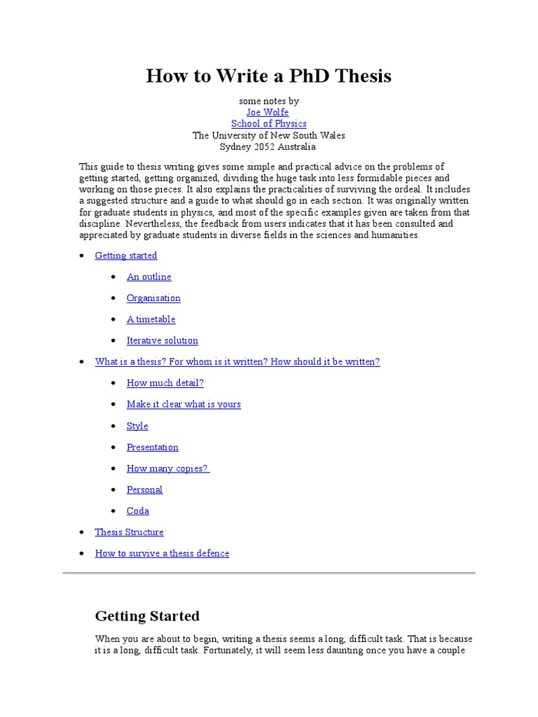 How To Write A PHD Thesis | PDF | Thesis | Errors And Residuals