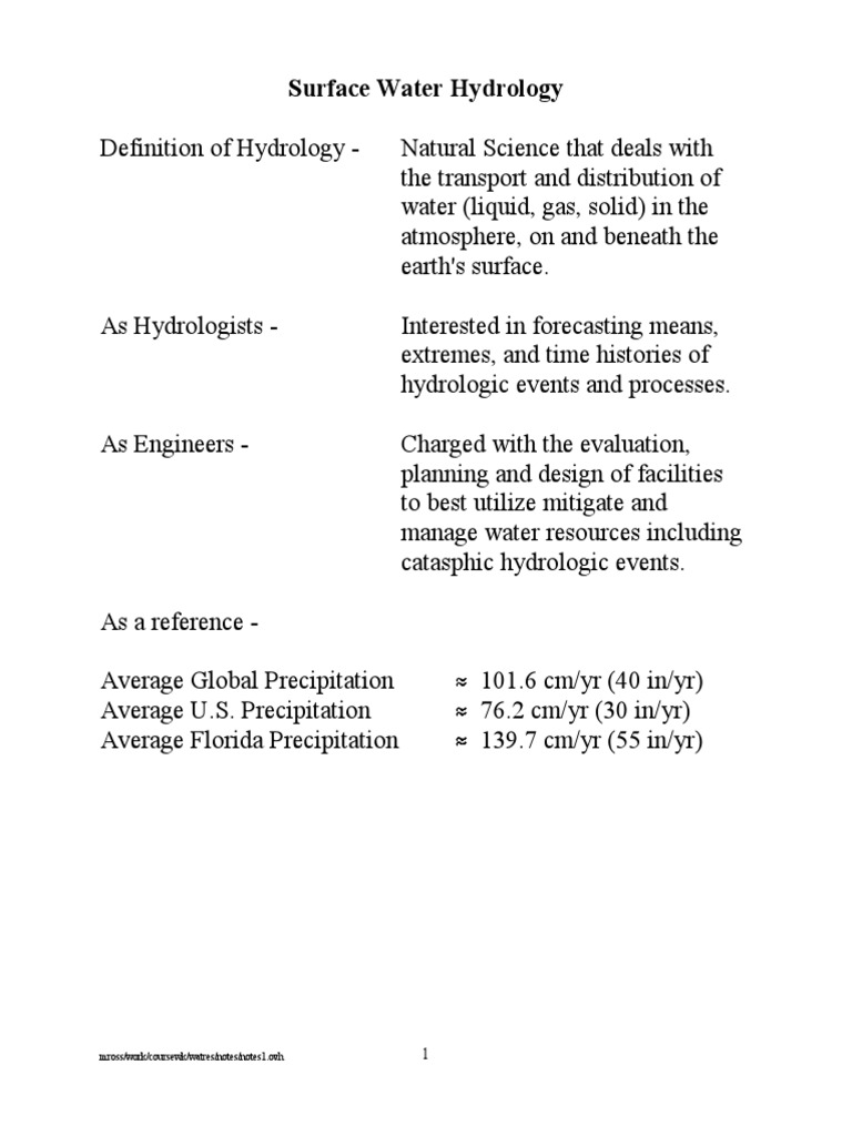 Hydrology For Dummies | PDF | Hydrology | Diffusion