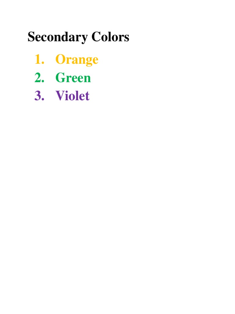 Secondary Colors | PDF