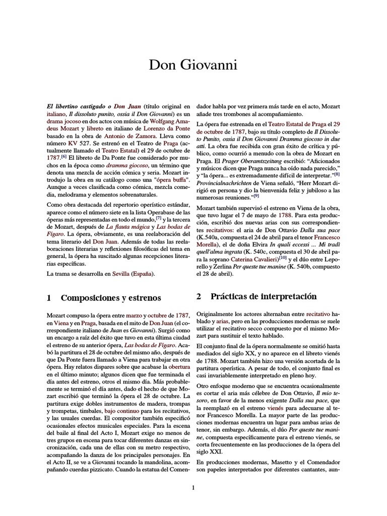 Don Giovanni PDF pera Composiciones