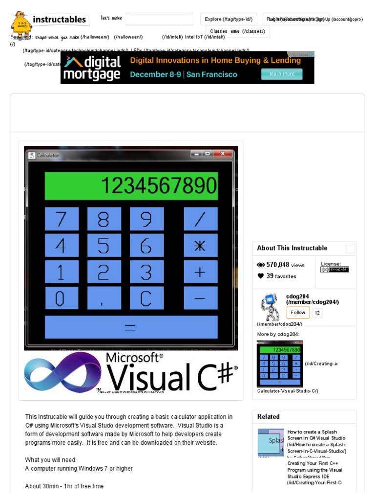 Creating A Calculator Visual Studio C# | Microsoft Visual Studio | Computing
