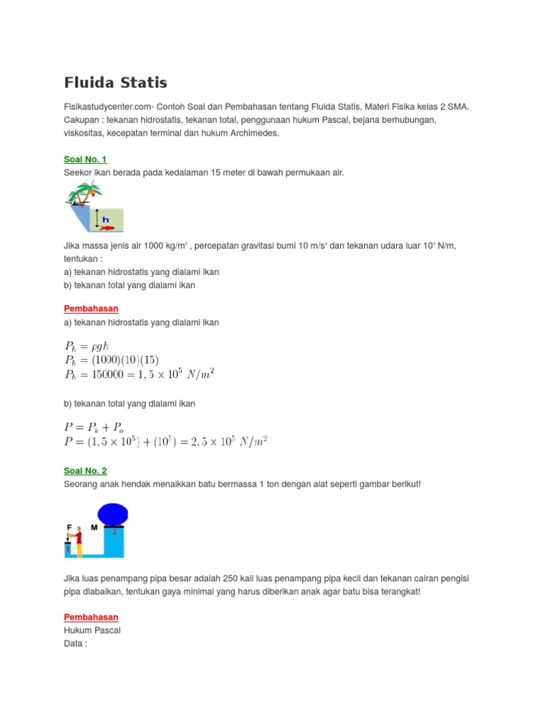 Contoh Soal Fluida Statis | PDF
