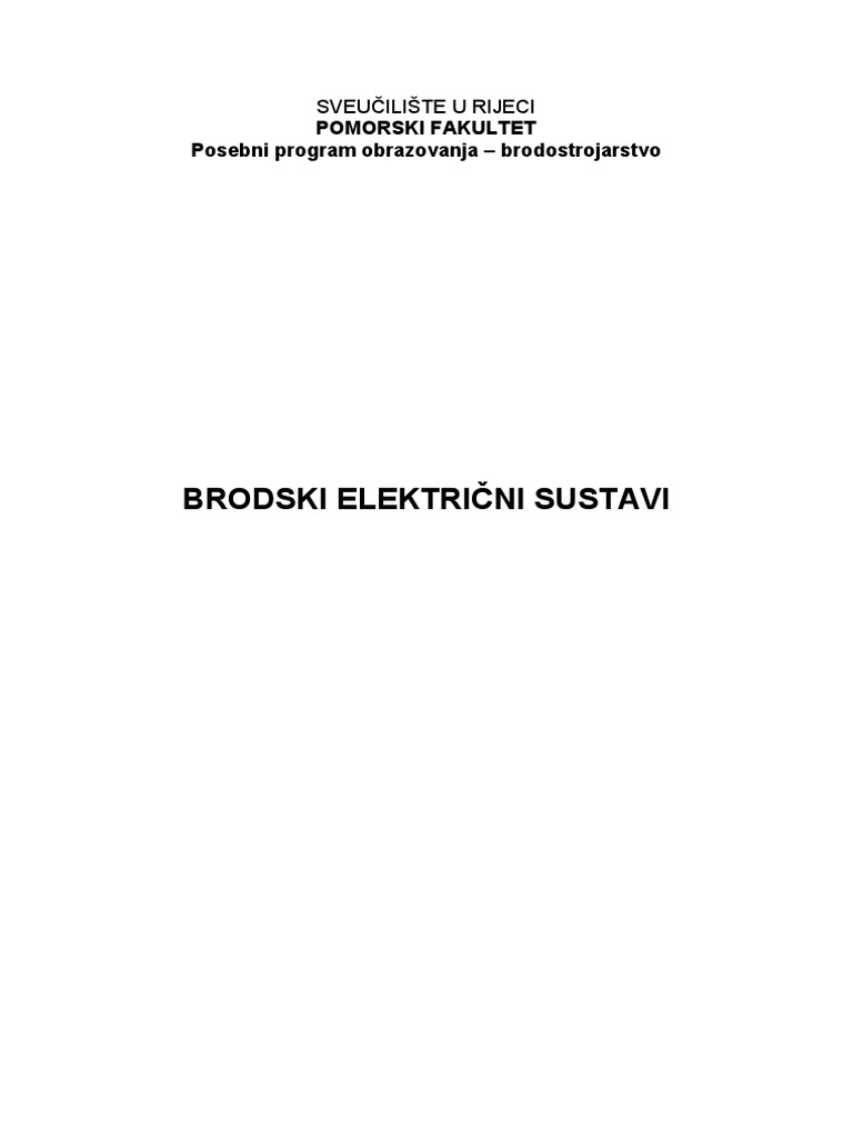 Skripta Brodski Elektricar | PDF