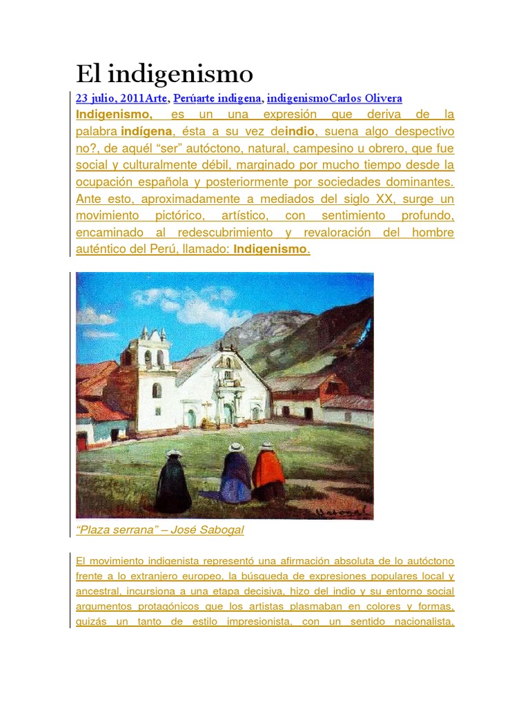 Indigenismo: Arte y Literatura Peruana | PDF | Perú | Artes (general)