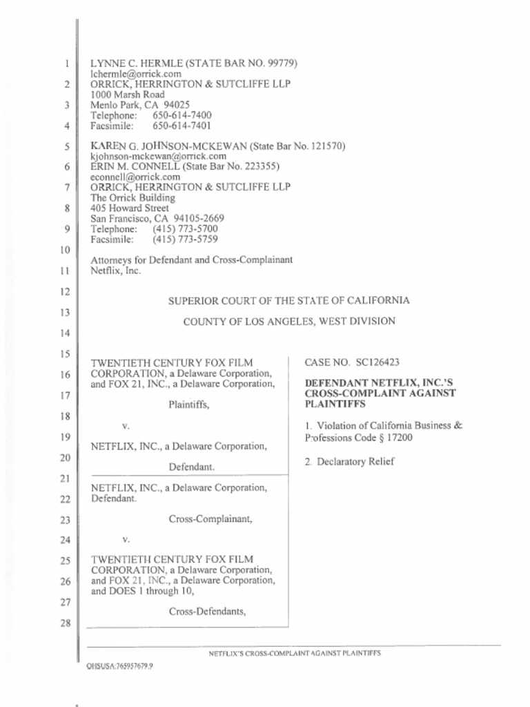 Netflix X Complaint | PDF | Trade Secret | Common Law