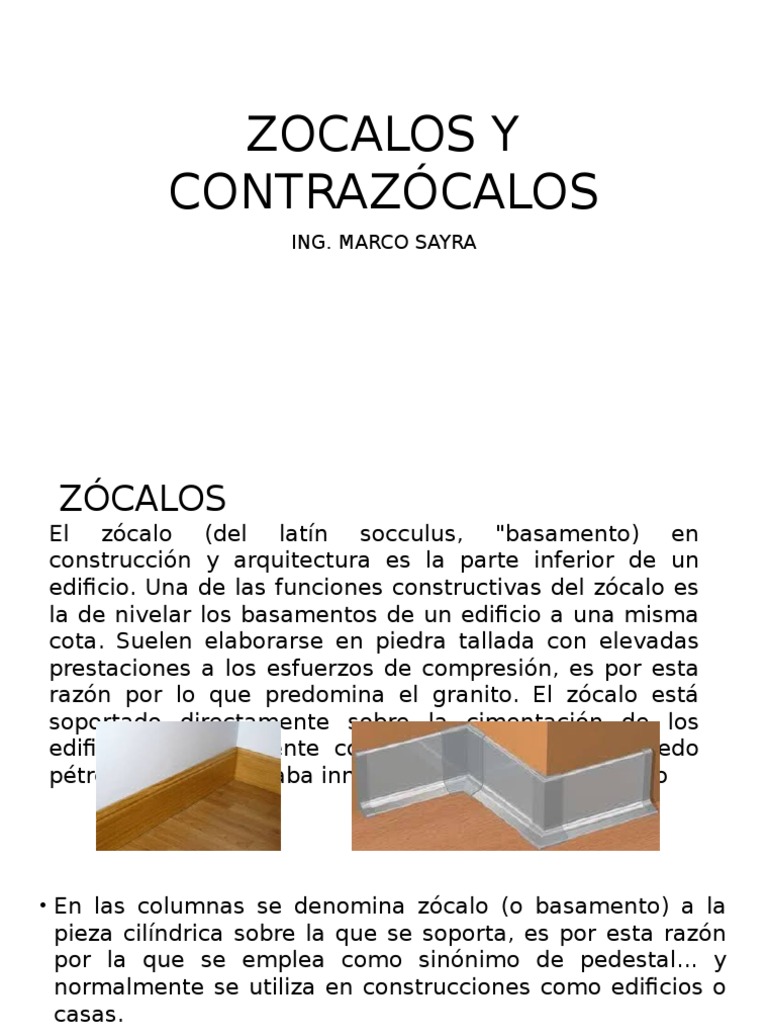 Zocalos y Contrazócalos | Cemento | Ingeniería de Edificación