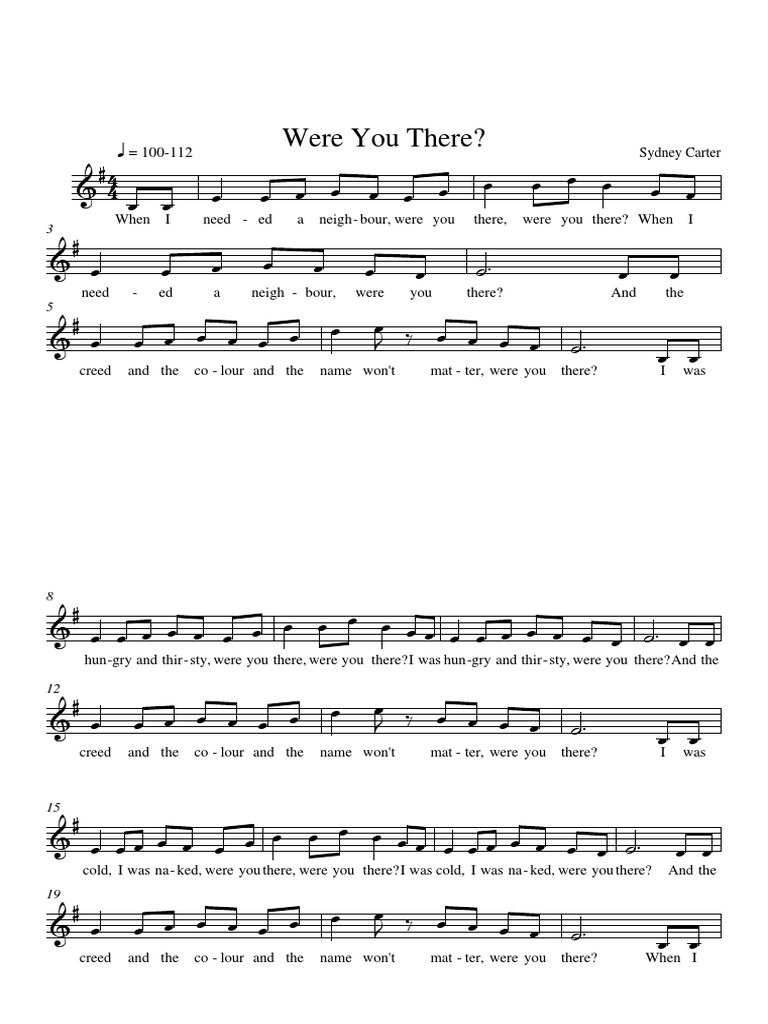 Were You There?: Sydney Carter | PDF