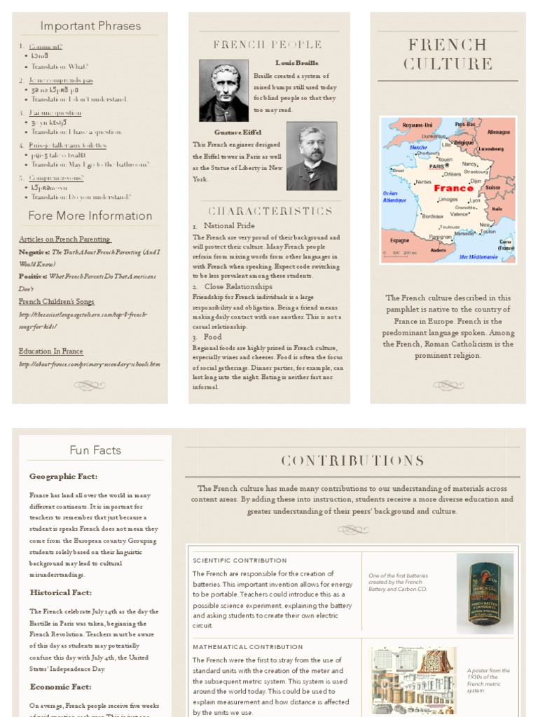 French Teacher Brochure | PDF | French People | France