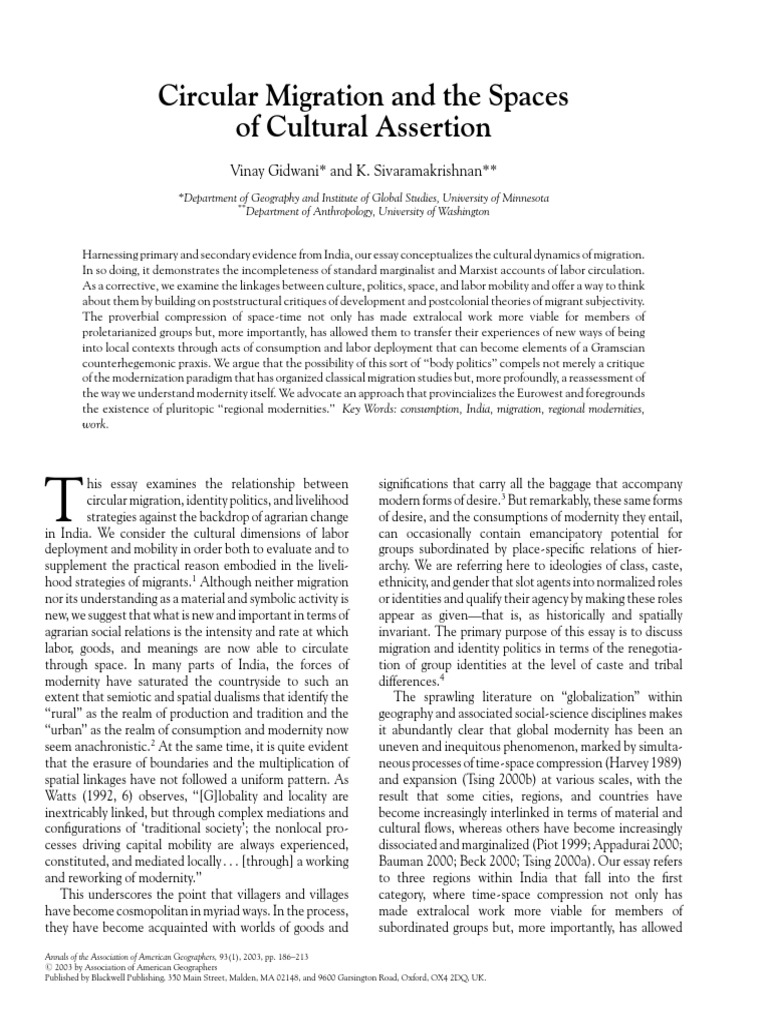 Circular MIgration PDF | PDF | Capitalism | Human Migration