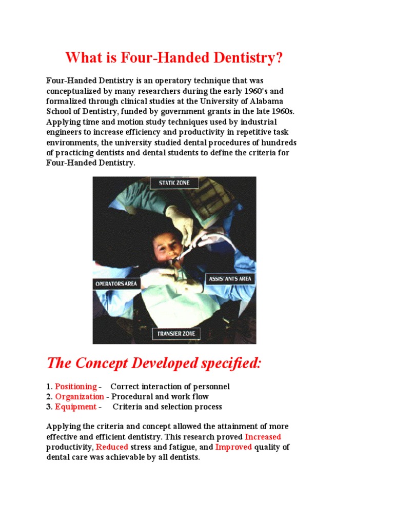 What Is Four Handed Dentistry | PDF | Dentistry | Human Factors And ...