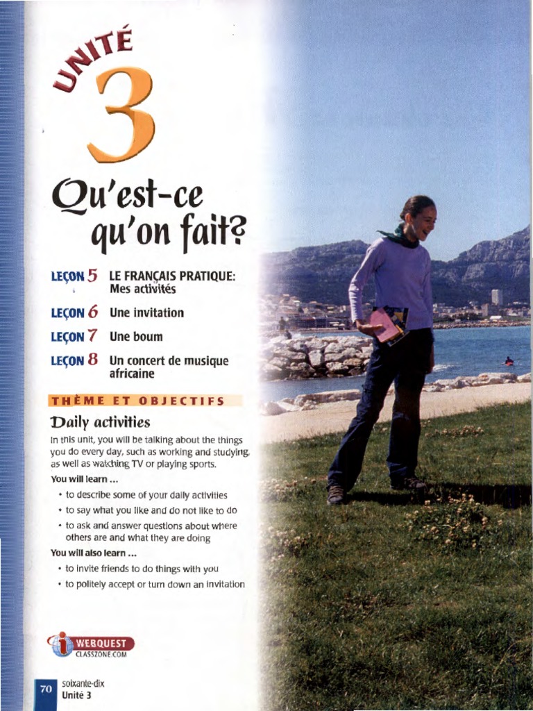 Discovering French 1 Unit 3 | PDF | Grammatical Conjugation | Language ...