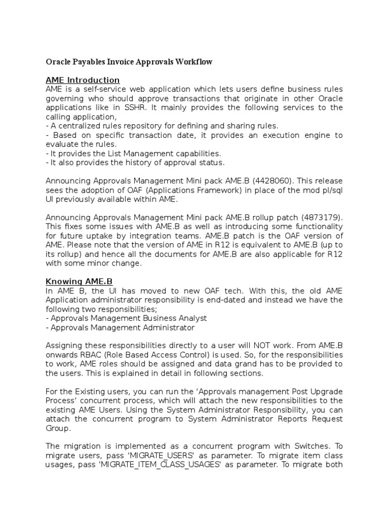 Oracle Payables Invoice Approvals Workflow | PDF | Oracle Database ...