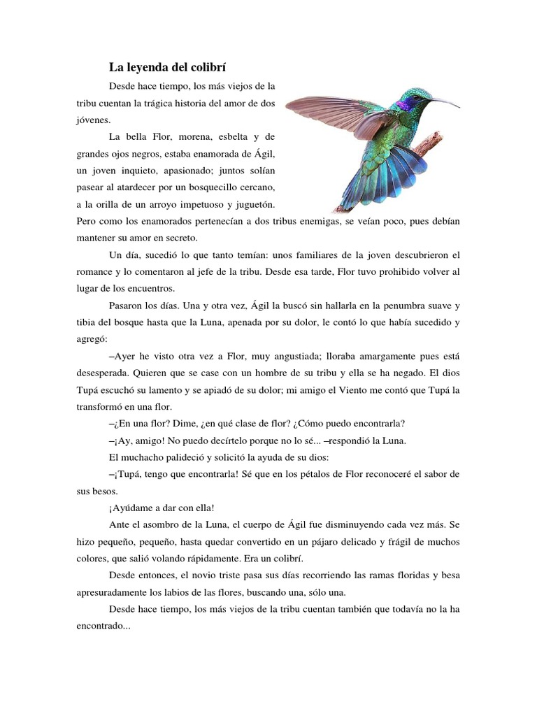 La Leyenda Del Colibrí | PDF
