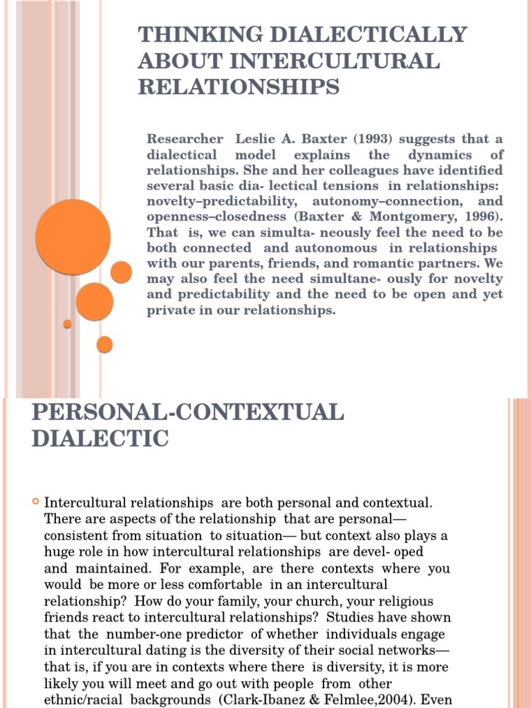 Thinking Dialectically About Intercultural Relationships | PDF | Cross ...