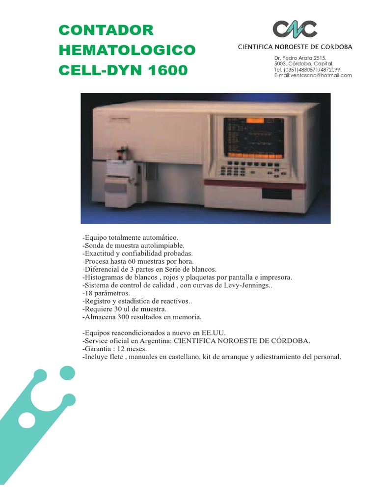 Cell Dyn 1600 PDF | PDF