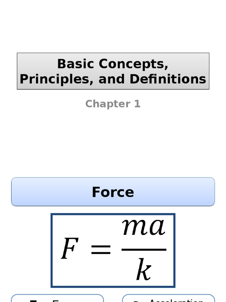Basic Concepts, Principles, and Definitions Basic Concepts, Principles ...