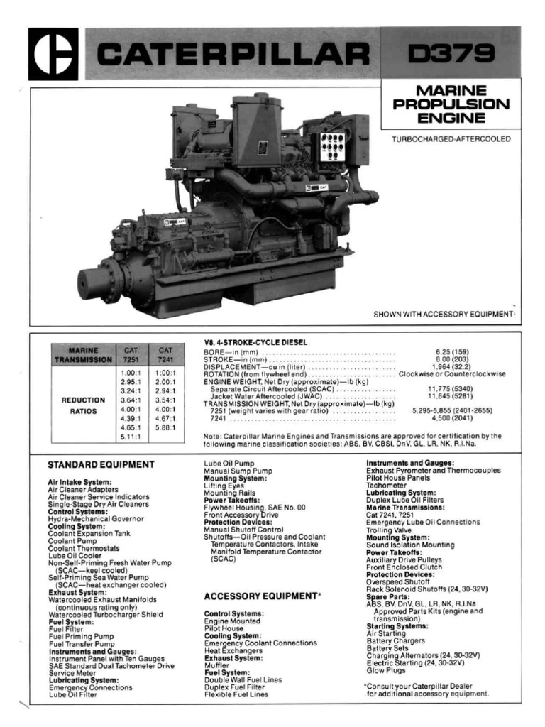 Spec Sheet - Cat D379 Propulsion | PDF