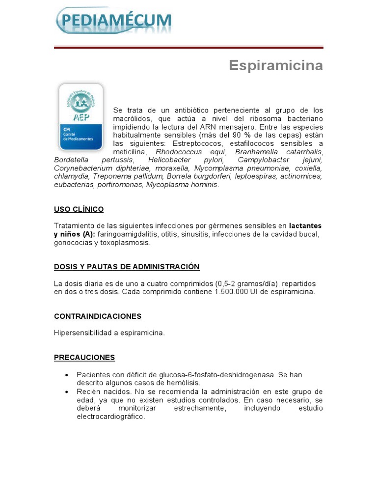 Espiramicina | PDF | Medicina | Medicina CLINICA