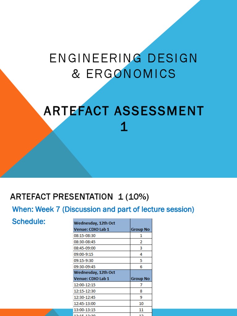 Engineering Design & Ergonomics Artefact Assessment 1 | PDF