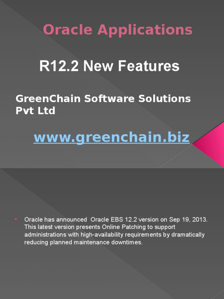 R12.2 New Features | Download Free PDF | Invoice | Oracle Corporation