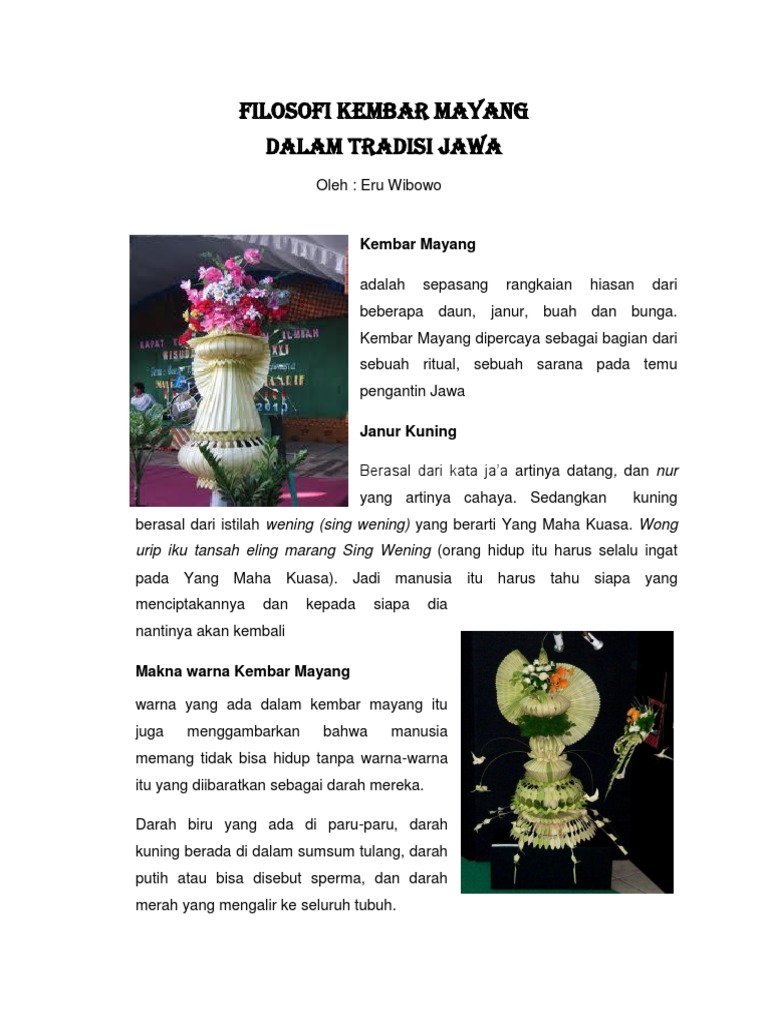Filosofi Kembar Mayang Dalam Tradisi Jawa | PDF