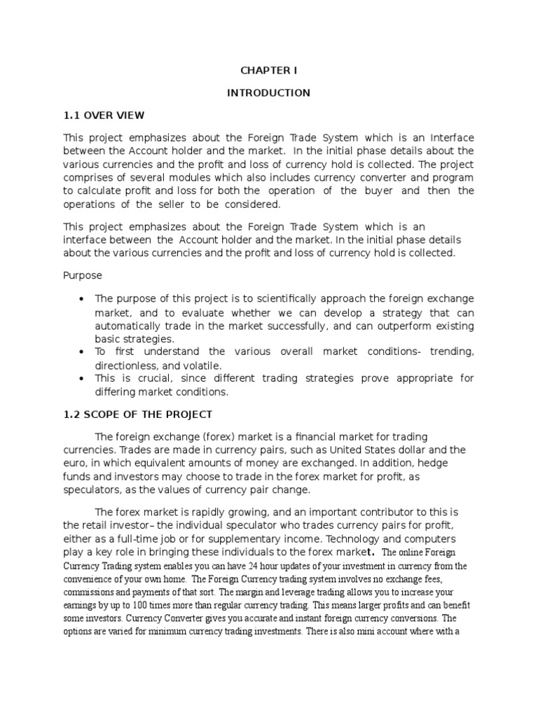 Foreign Trading System Project Report | PDF | Use Case | Foreign ...