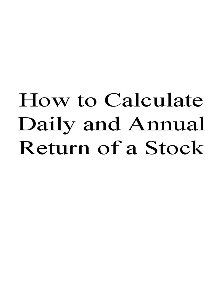 How to Calculate Daily Return of a Stock (2).pdf | Chart | Stocks