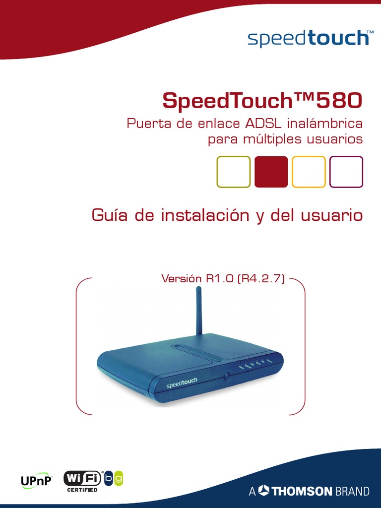 SpeedTouch 580 | PDF | LAN inalámbrico | Red de computadoras