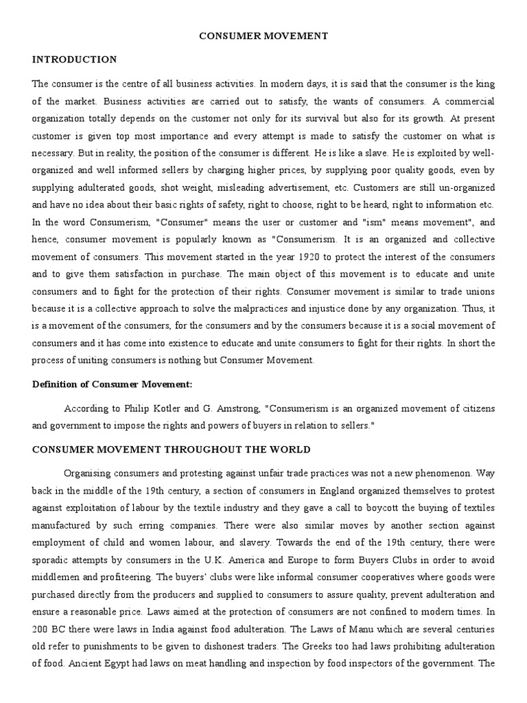 Consumer Movement Guide to Protecting Rights | PDF | Cooperative ...