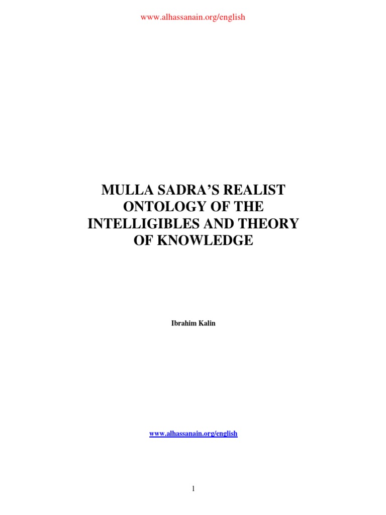 Mulla Sadra Theory of Knowledge | PDF | Ontology | Existence