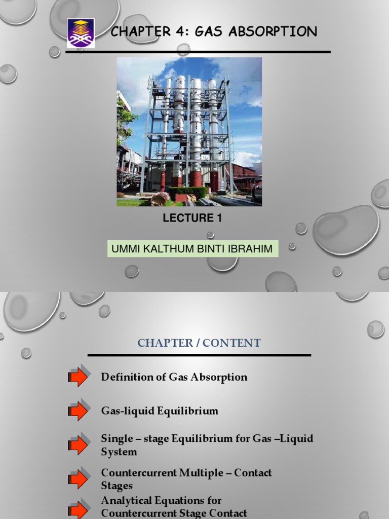 Gas Absorption PDF | PDF | Absorption (Chemistry) | Gases