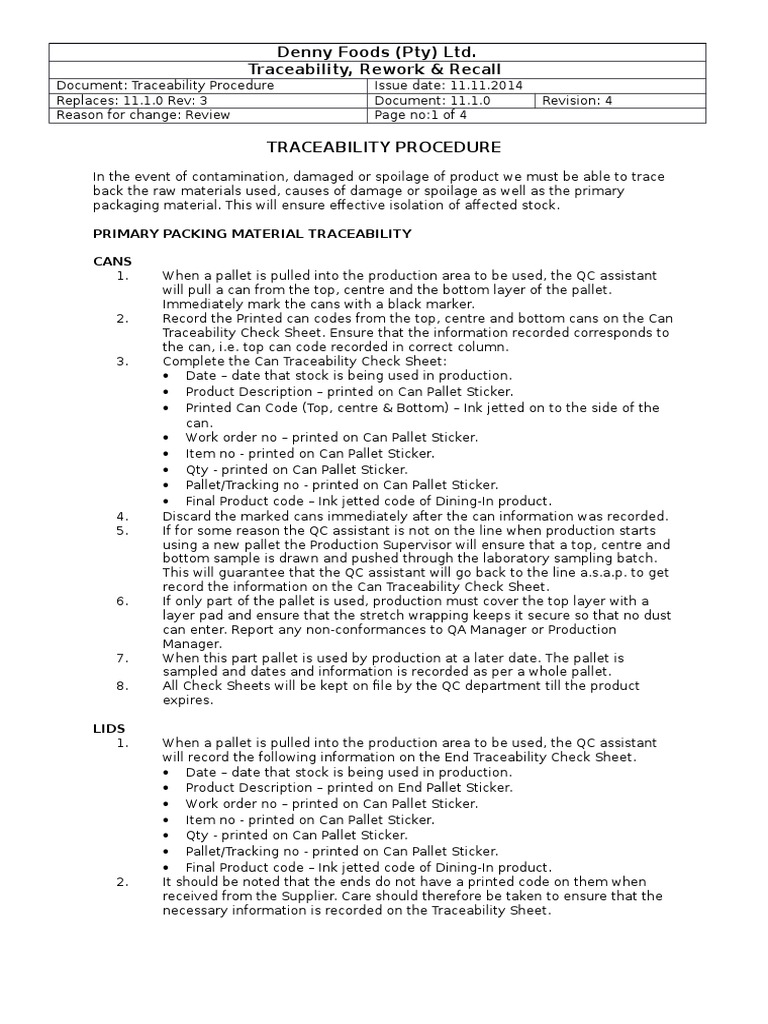 Traceability Guide for QC Teams | PDF | Pallet | Shelf Life
