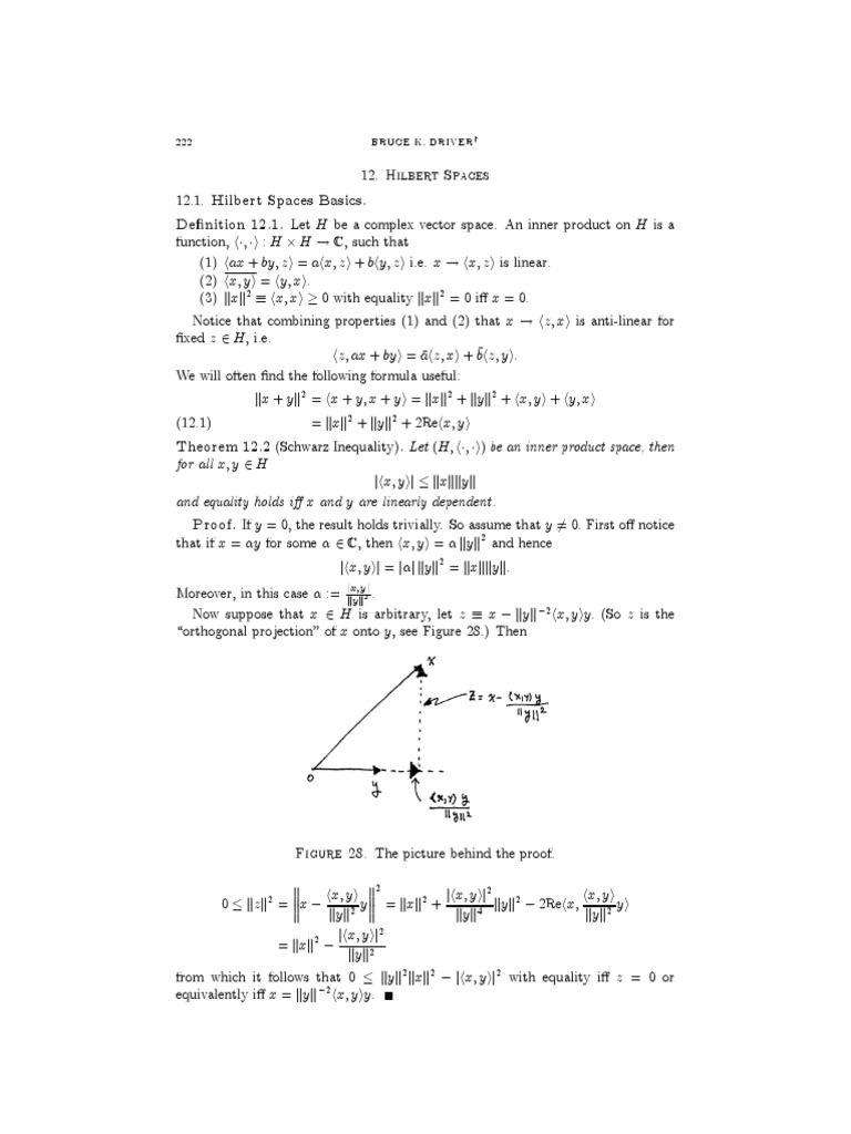 Hilbert Spaces Pdf Pdf Hilbert Space Basis Linear Algebra