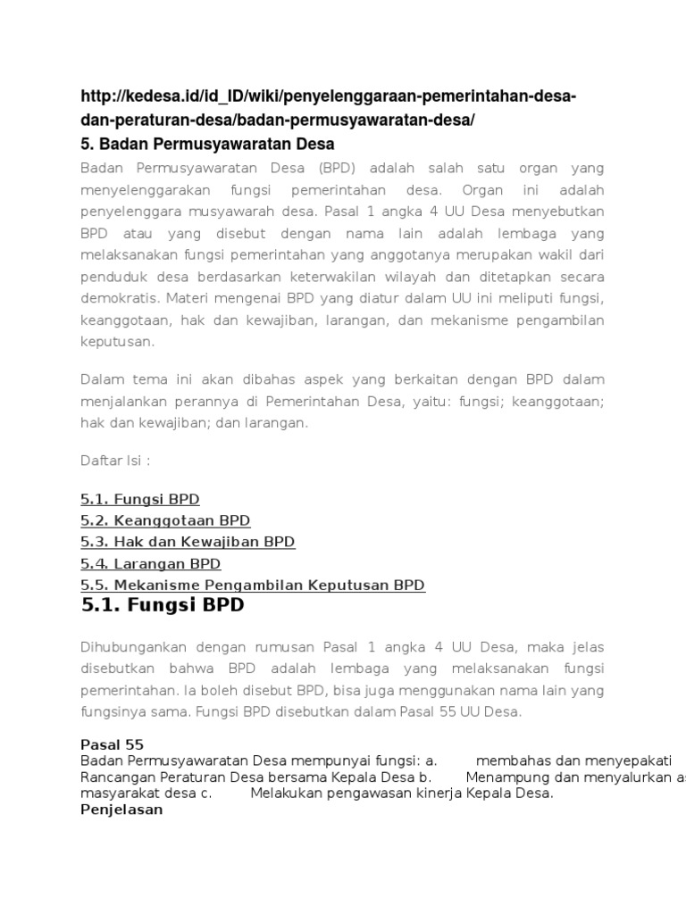 Fungsi BPD | PDF