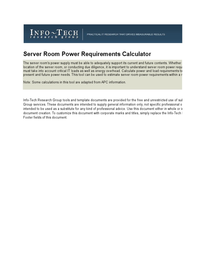 It Server Room Power Requirements | PDF | Watt | Amplifier