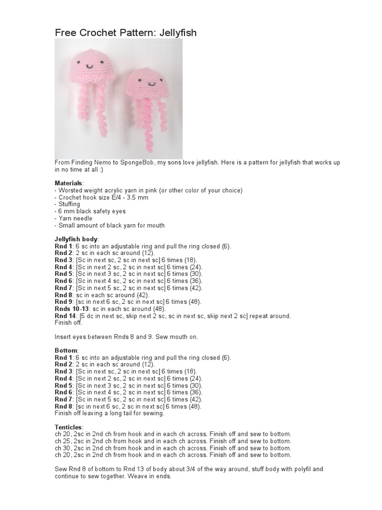 Free Crochet Pattern: Jellyfish | PDF