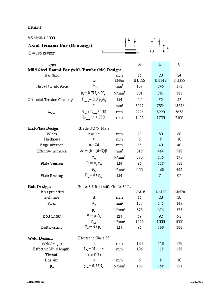 Axial Tension Design Calculations | PDF | Screw | Mechanical Engineering
