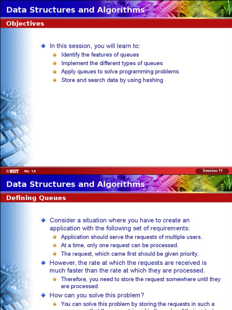 08 - DS and Algorithm - Session - 11.pps | PDF | Queue (Abstract Data Type) | Array Data Structure