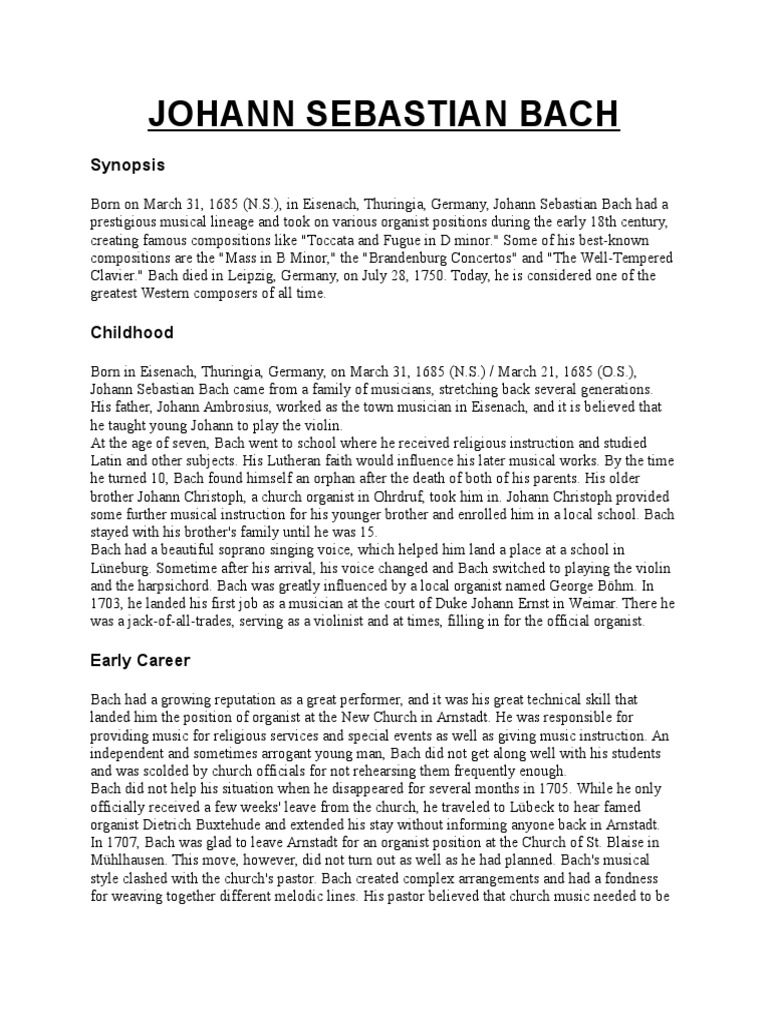 Johann Sebastian Bach | Johann Sebastian Bach | Classical Music