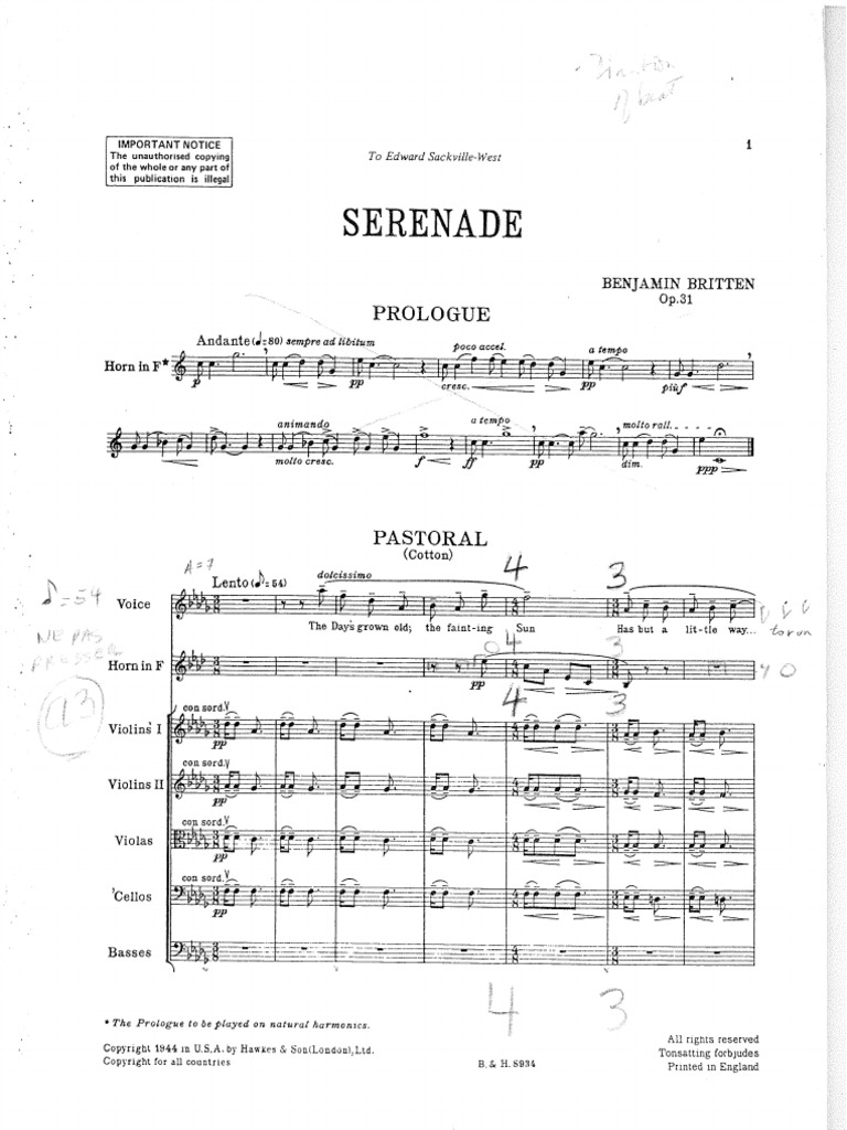 Britten Serenade Op. 31 | PDF