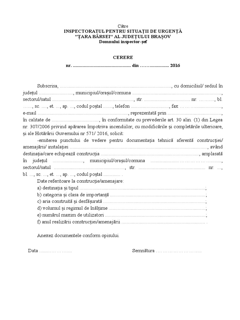 CERERE Solicitare Negatie ISU