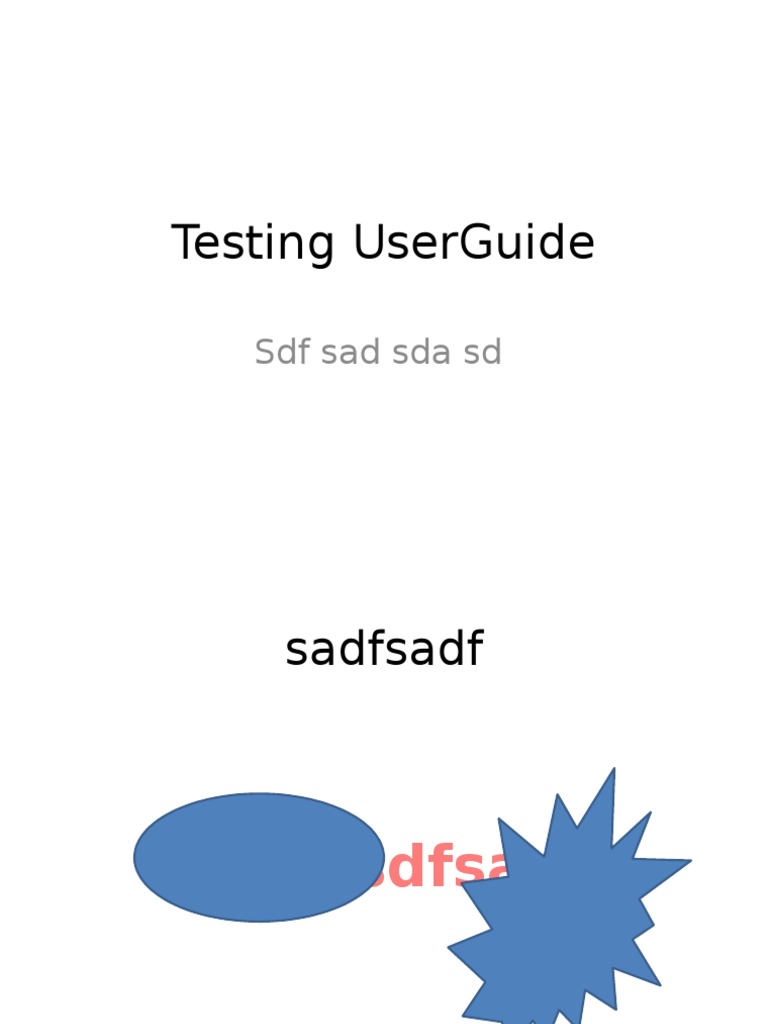 Testing Userguide: SDF Sad Sda SD | PDF