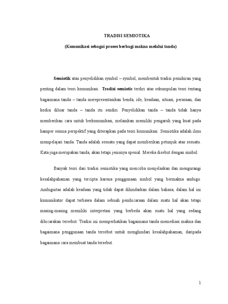 Tradisi Semiotik Teori Simbol | PDF